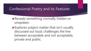 Confessional poet | PPT