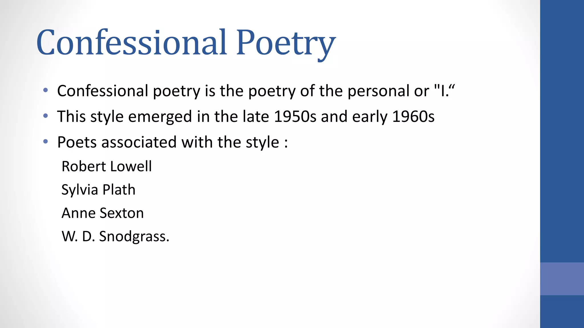 Confessional Poetry | PPTX