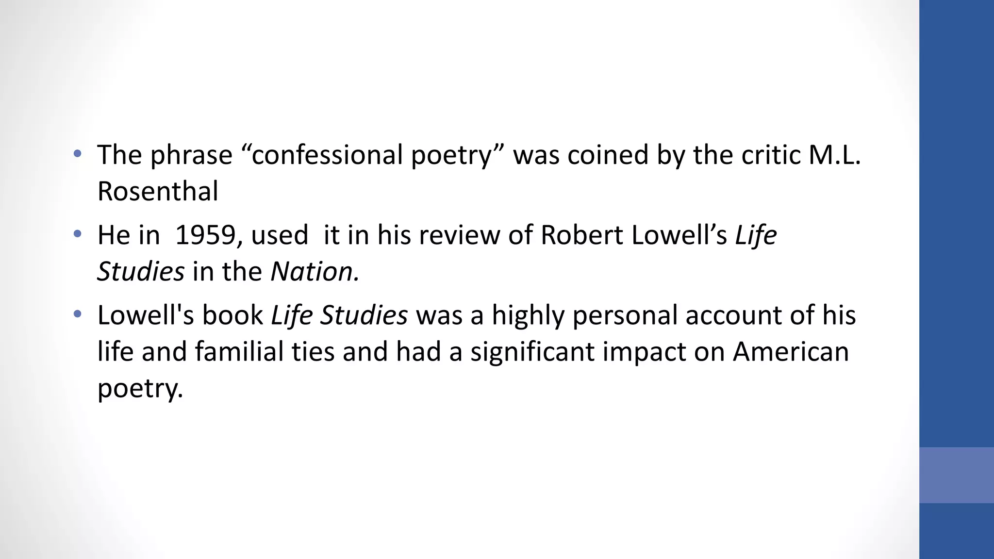 Confessional Poetry | PPTX