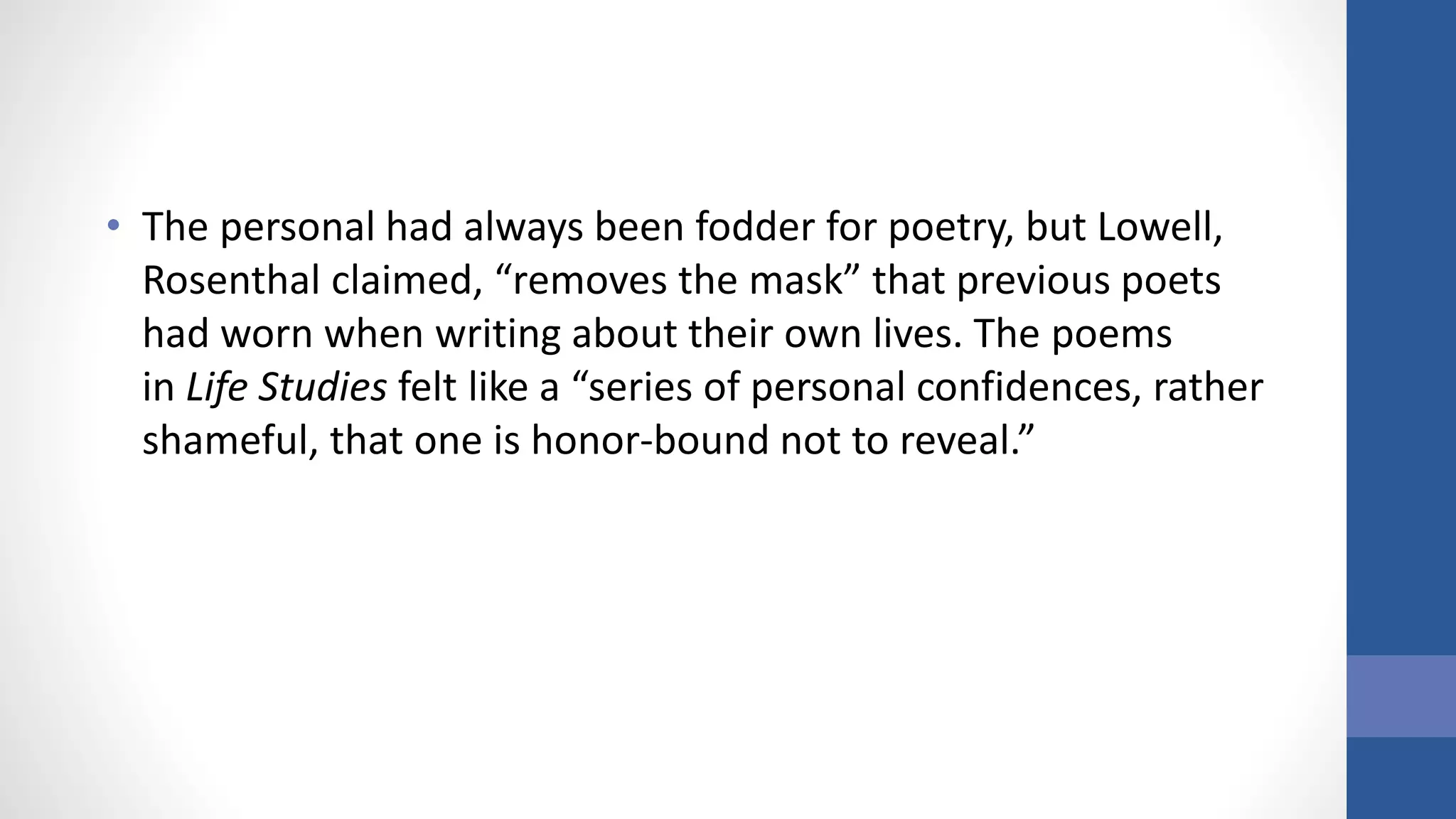 Confessional Poetry | PPTX