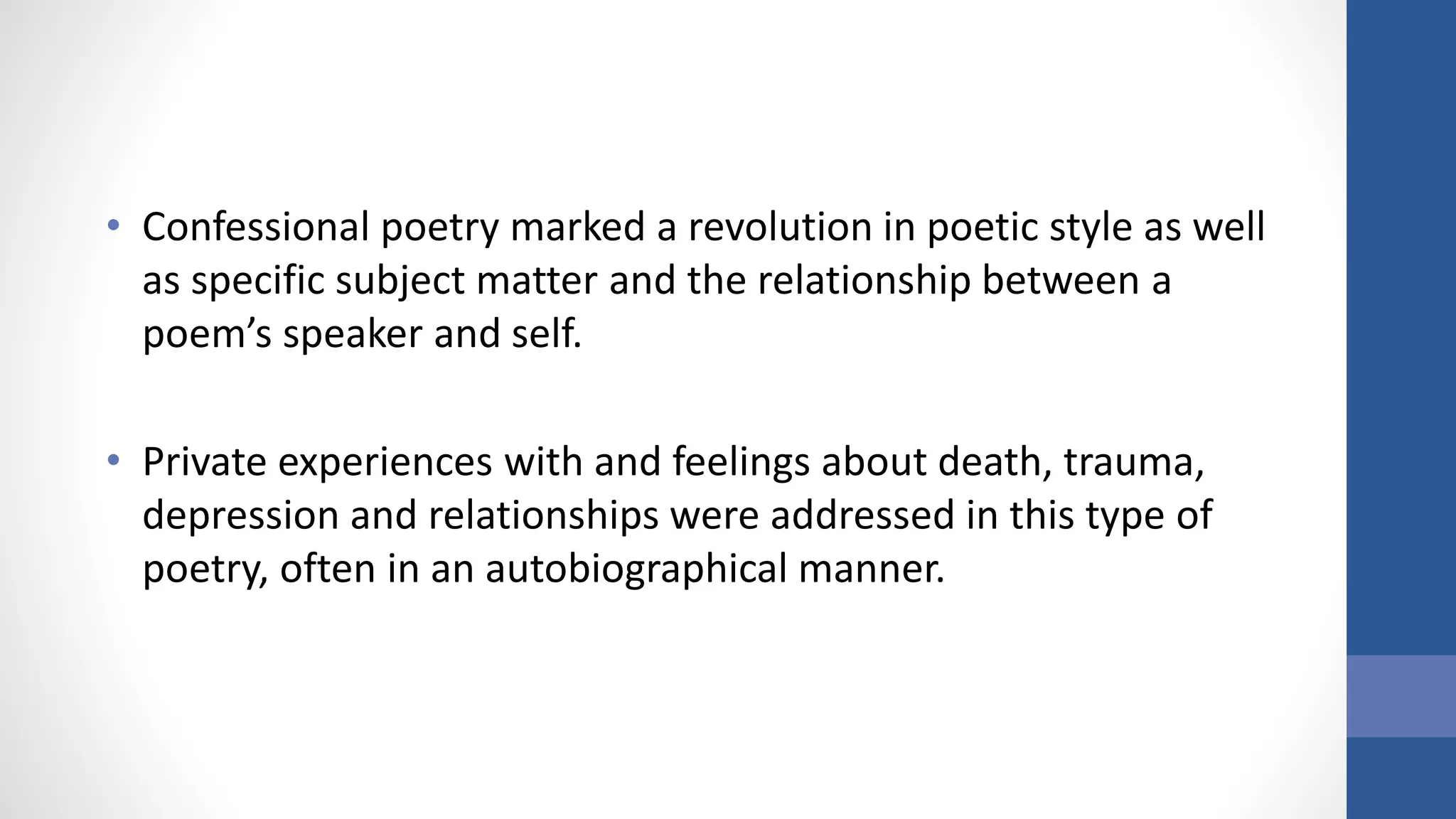 Confessional Poetry | PPTX