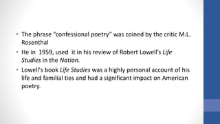 Confessional Poetry | PPTX