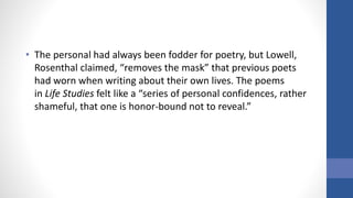 Confessional Poetry | PPTX