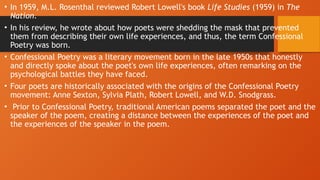 Exploring Confessional Poetry: Origins, Characteristics, and Impact | PPTX