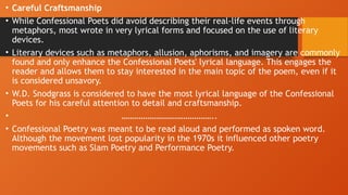 Exploring Confessional Poetry: Origins, Characteristics, and Impact | PPTX