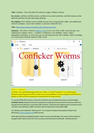 Conficker worm | DOCX