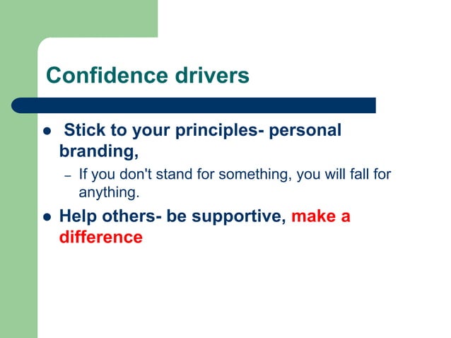 Confidence building revised edition | PPT