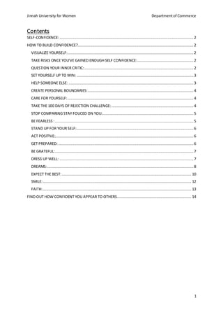 Confidence building report | DOCX