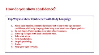 Confidence Building Tips | PPTX