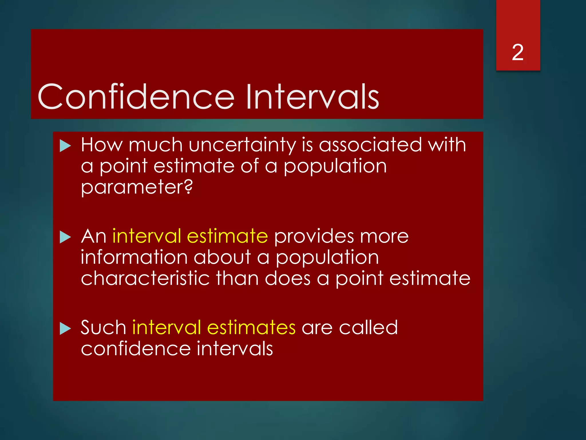 Confidence interval & probability statements | PPTX
