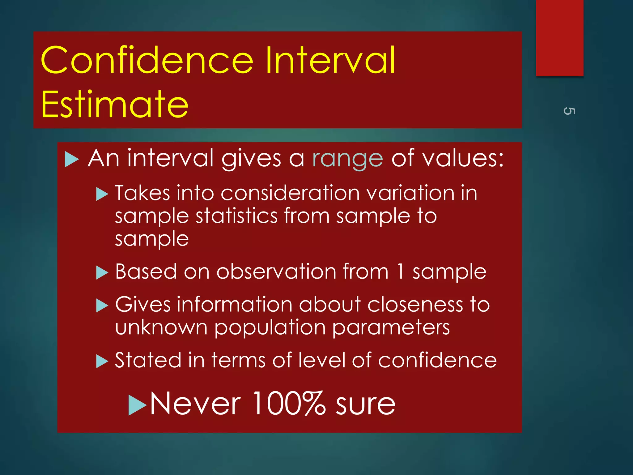 Confidence interval & probability statements | PPT Confidence interval & probability statements | PPT