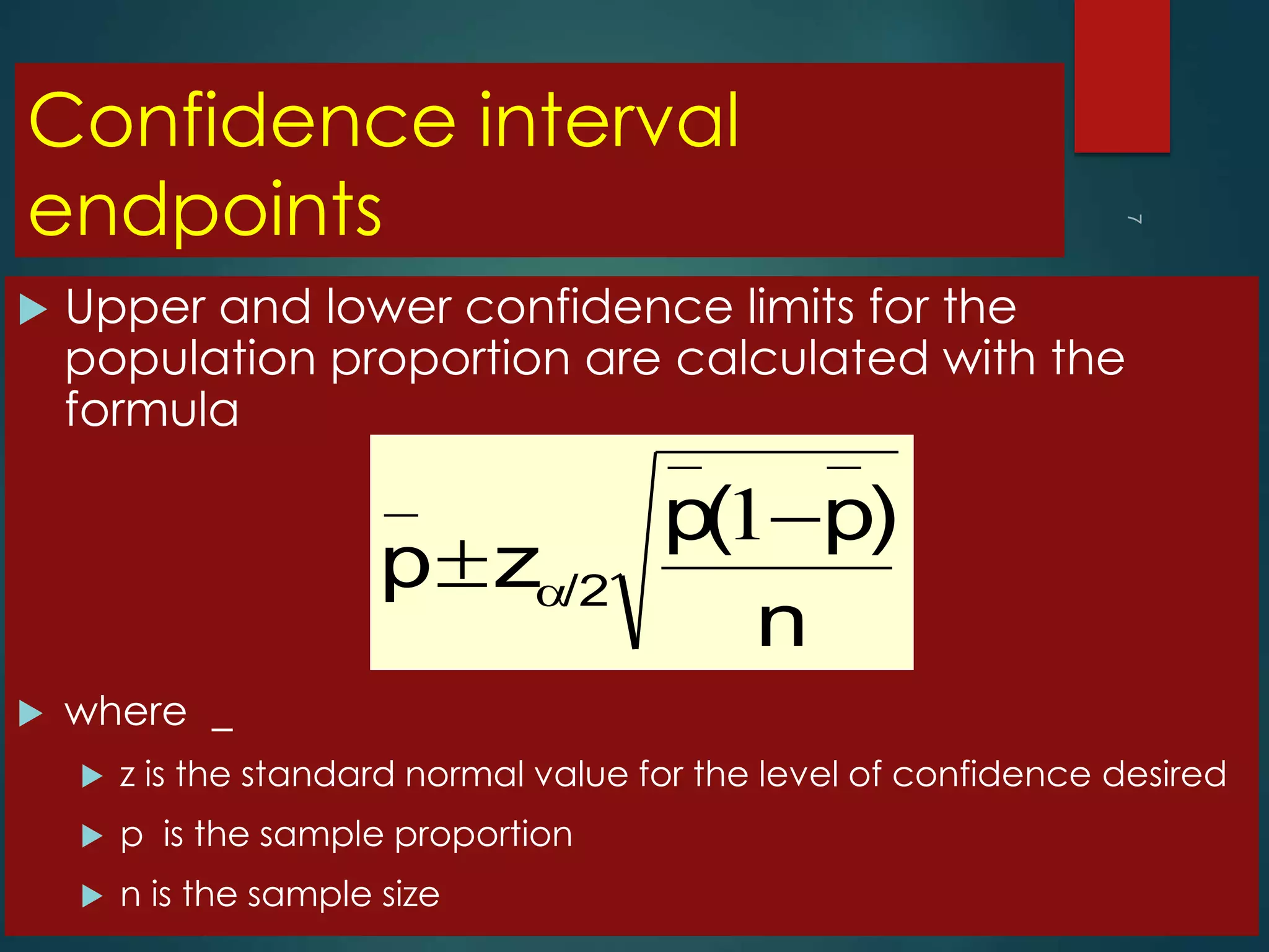 Confidence interval & probability statements | PPTX