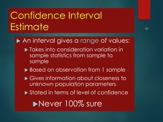 Confidence interval & probability statements | PPTX