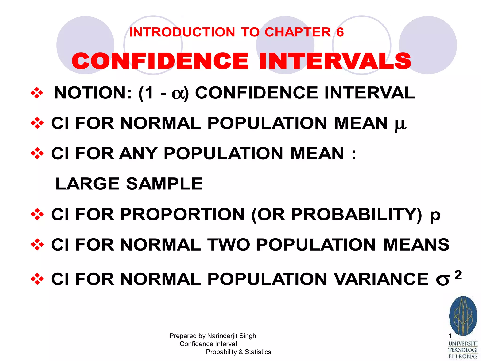 Confidence intervals (probabilty and statistics | PPT