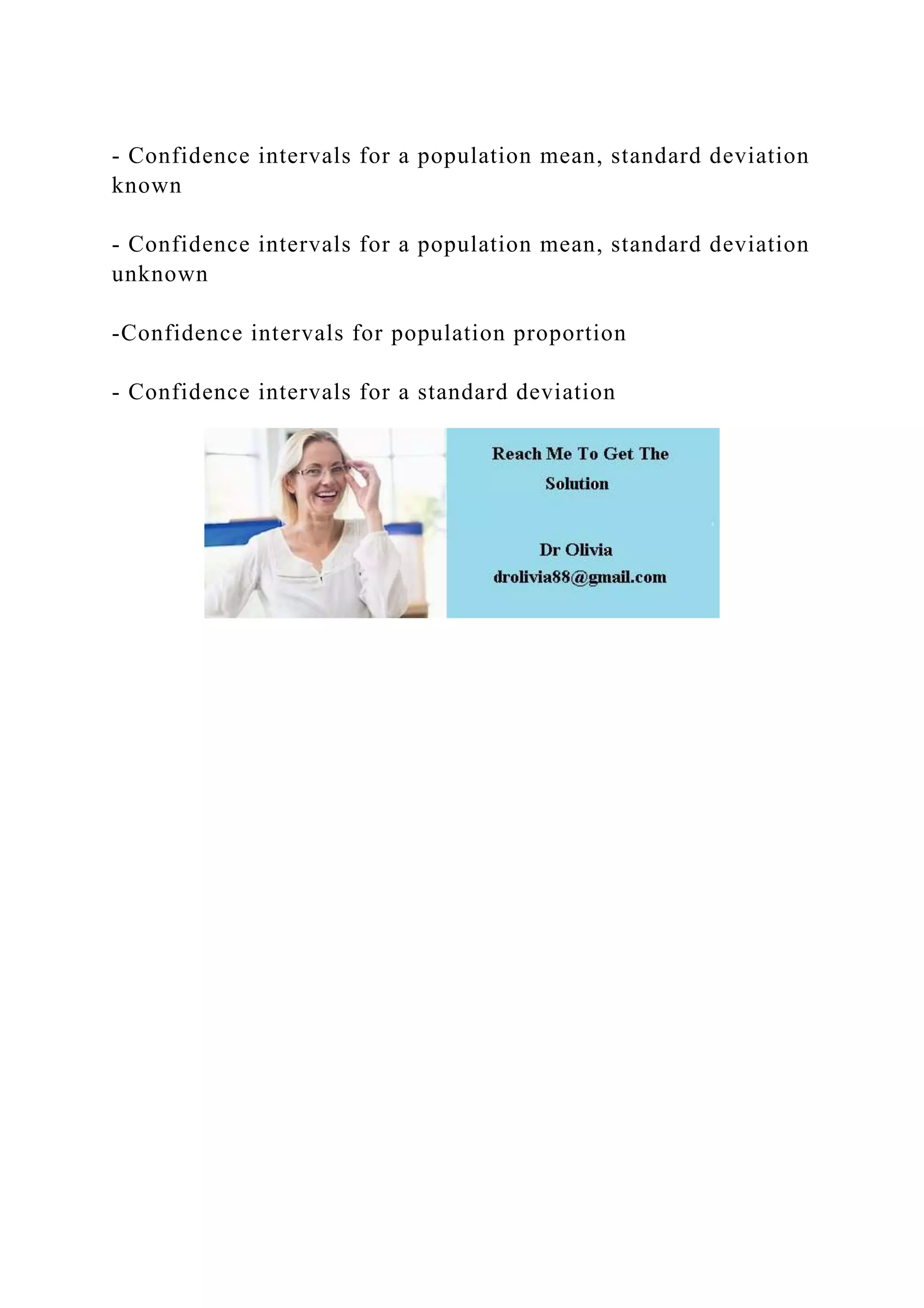 - Confidence intervals for a population mean, standard deviation kno.docx