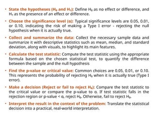 Confidence intervals, hypothesis testing and statistical tests of ...