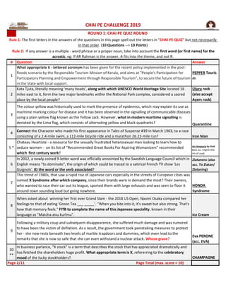 Chai Pe Challenge 2019 by Chai Pe Quiz | PDF
