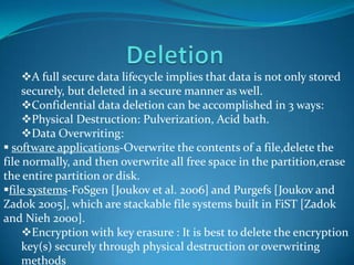 Confidential data storage and deletion | PPTX