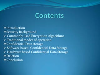 Confidential data storage and deletion | PPTX | Data Storage and ...