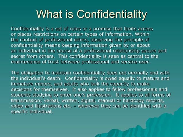 Confidentiality | PPT | Medical Health