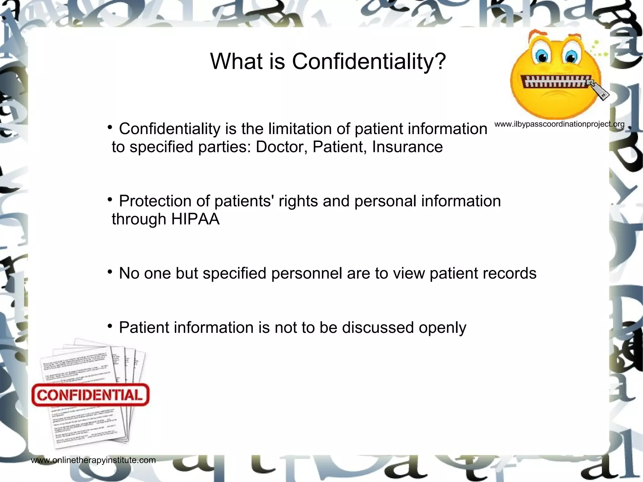 Confidentiality and Patient Privacy | PPT
