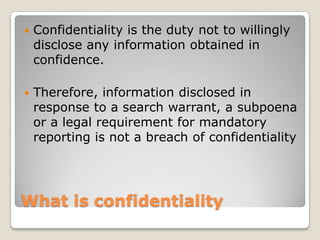 Confidentiality | PPTX