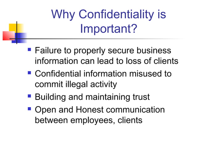 Confidentiality | PPT