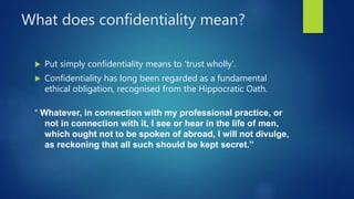 Confidentiality and Data Protection | PPT | Free download
