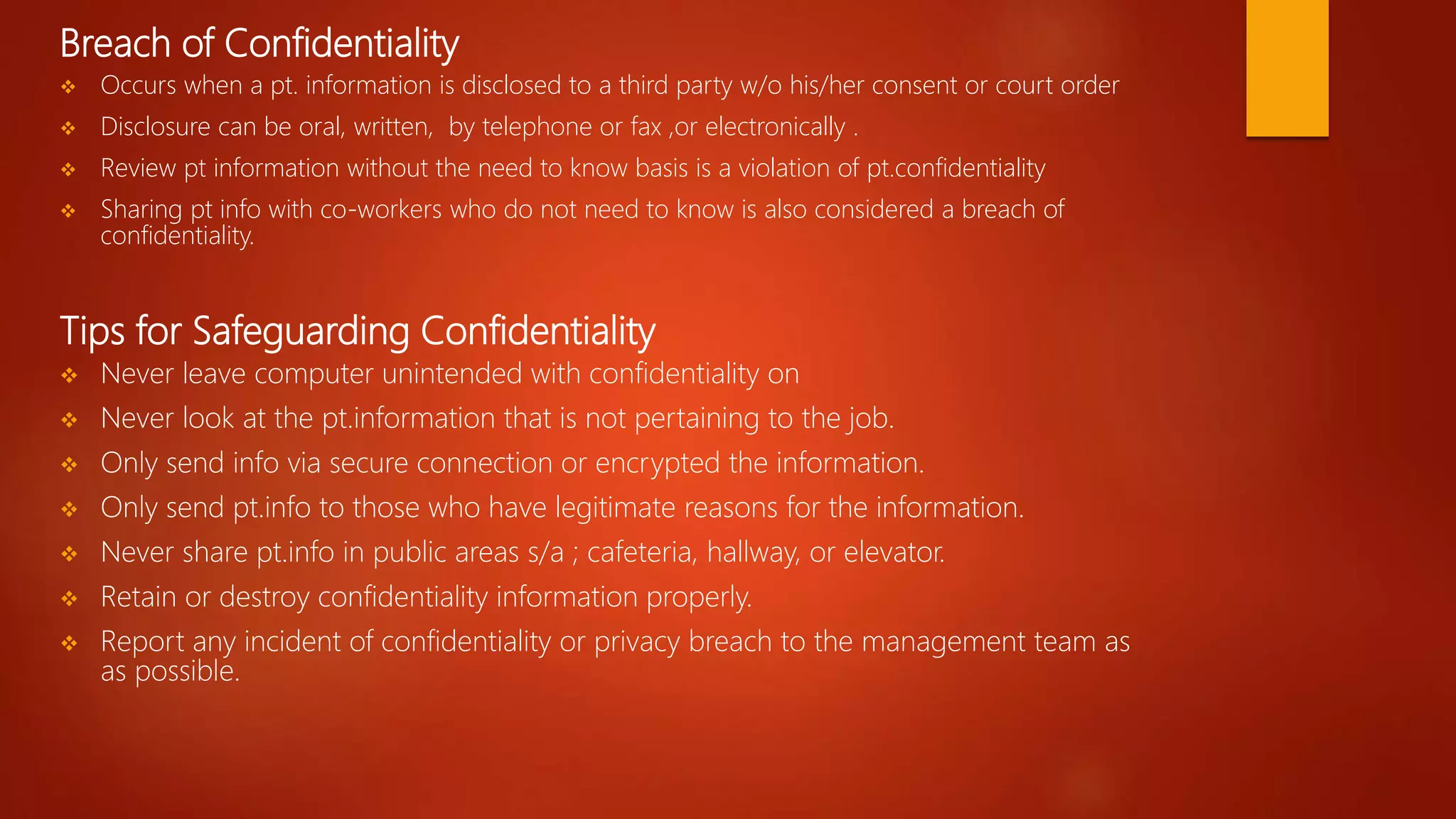 Confidentiality | PPTX | Health Insurance | Insurance