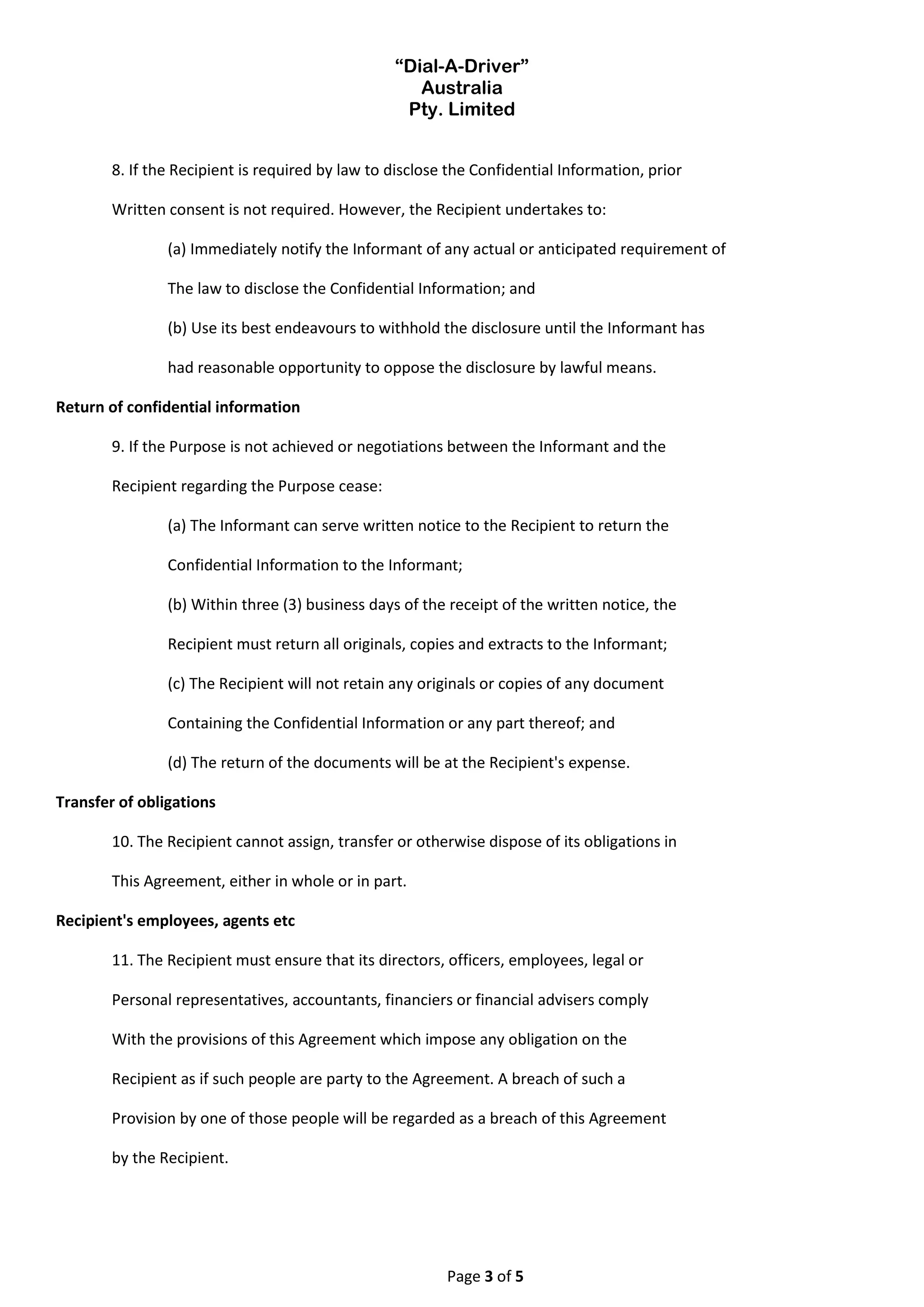 Confidentiality agreement (1) | DOCX