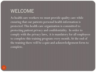Confidentiality and privacy training | PPTX
