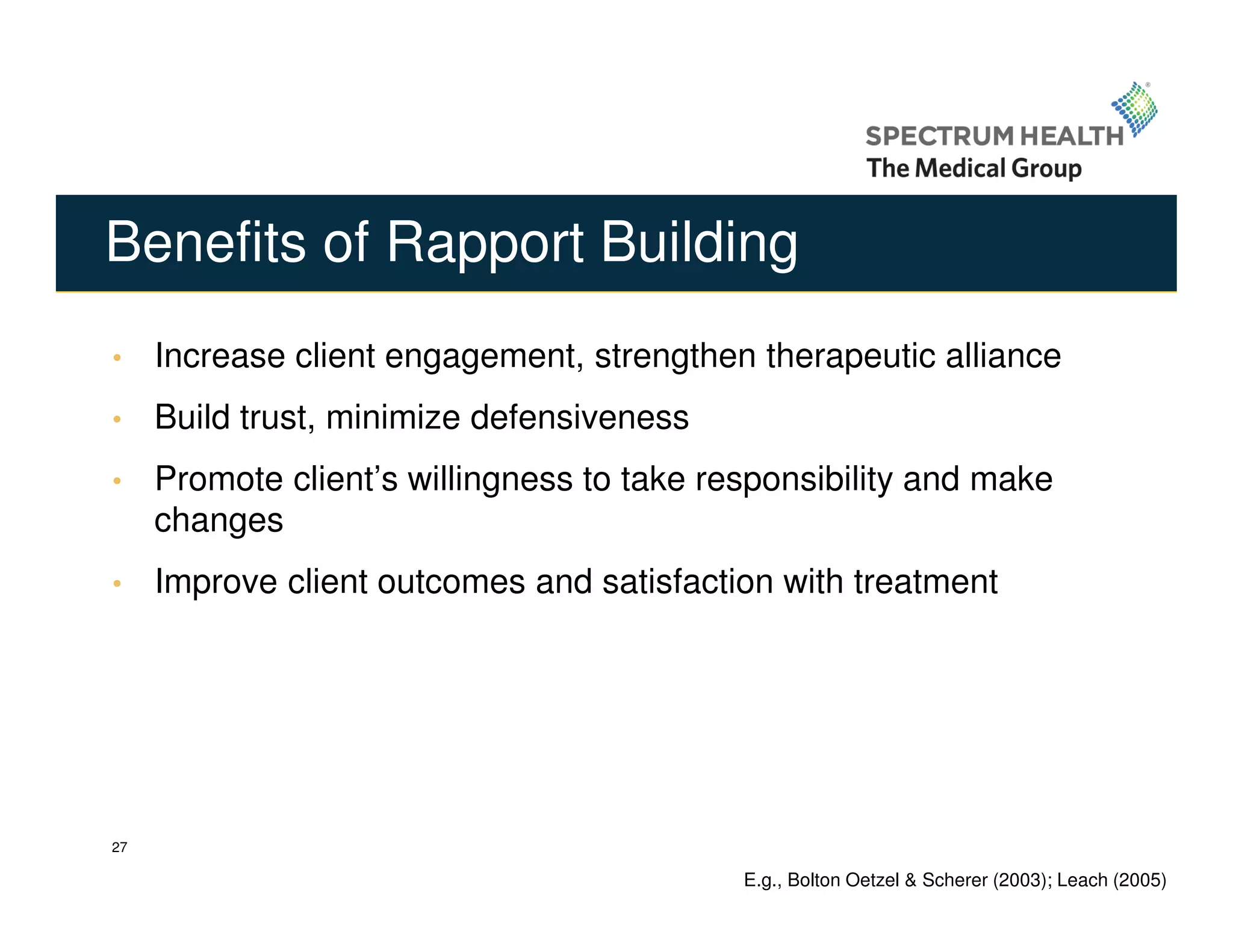 Confidentiality Considerations and Rapport Building Strategies with ...