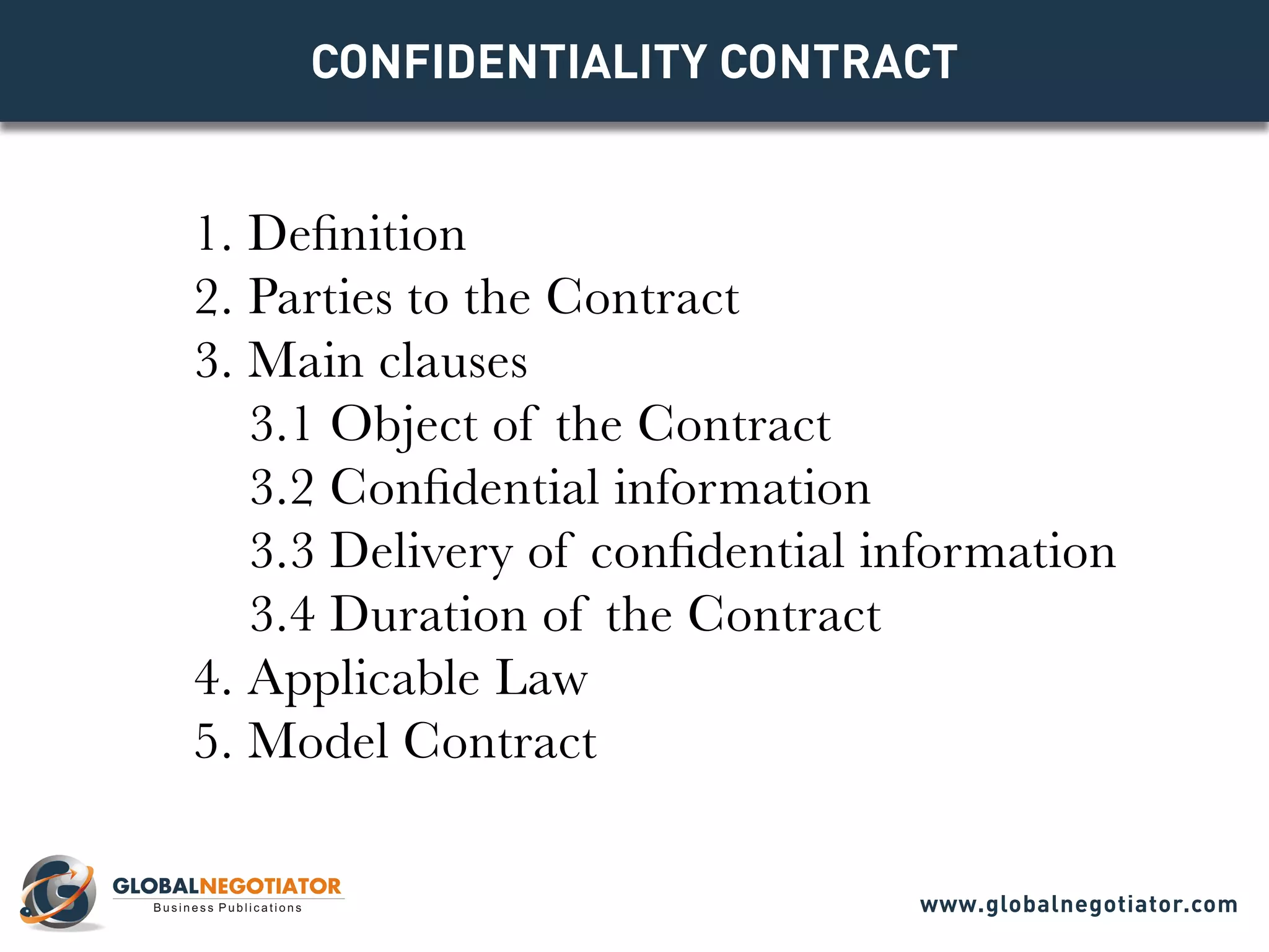 CONFIDENTIALITY CONTRACT TEMPLATE | PDF