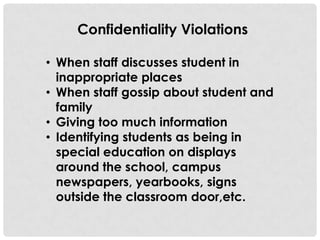 Confidentiality for educators | PPTX
