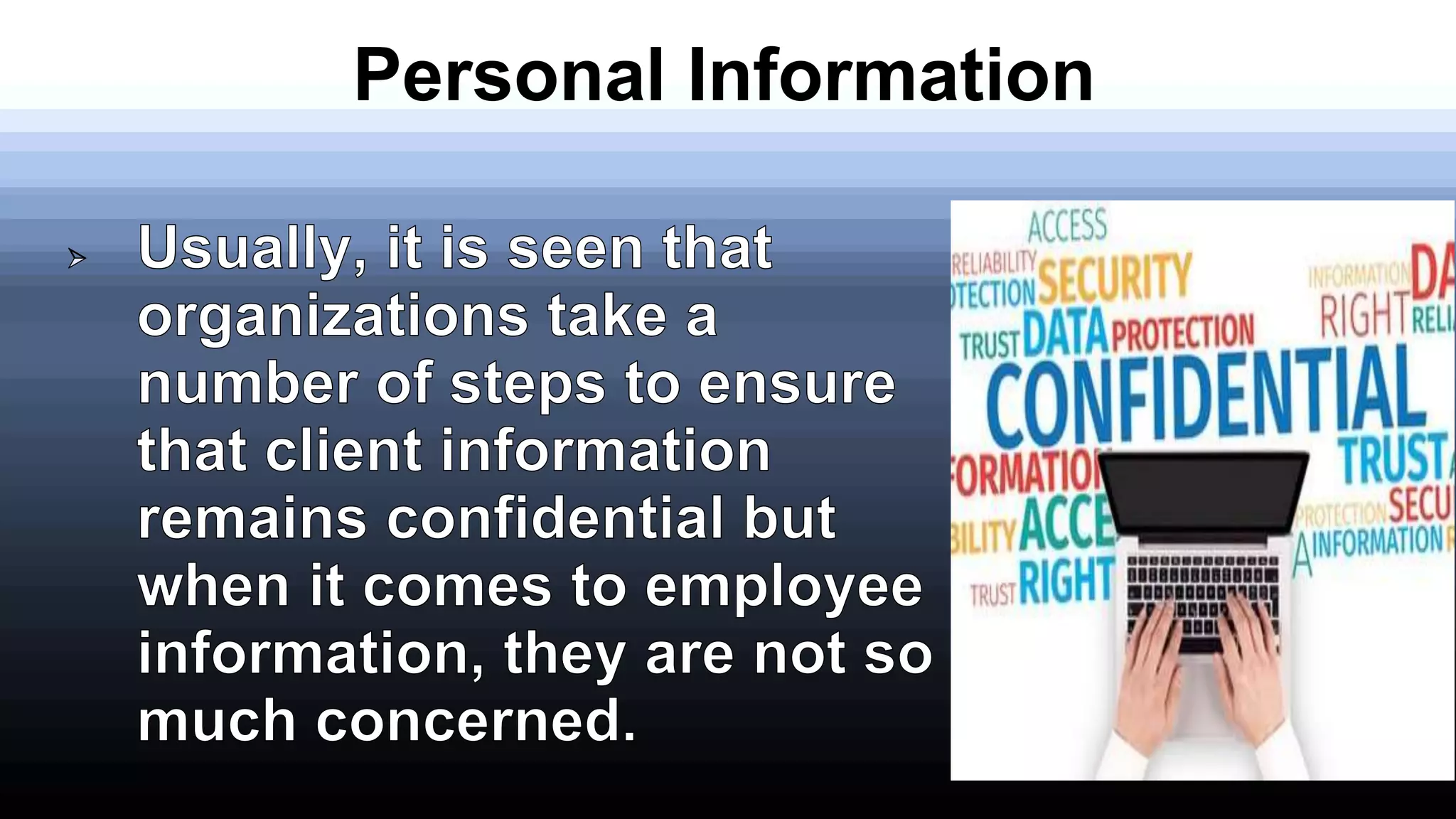 Confidentiality in the work place | PPTX