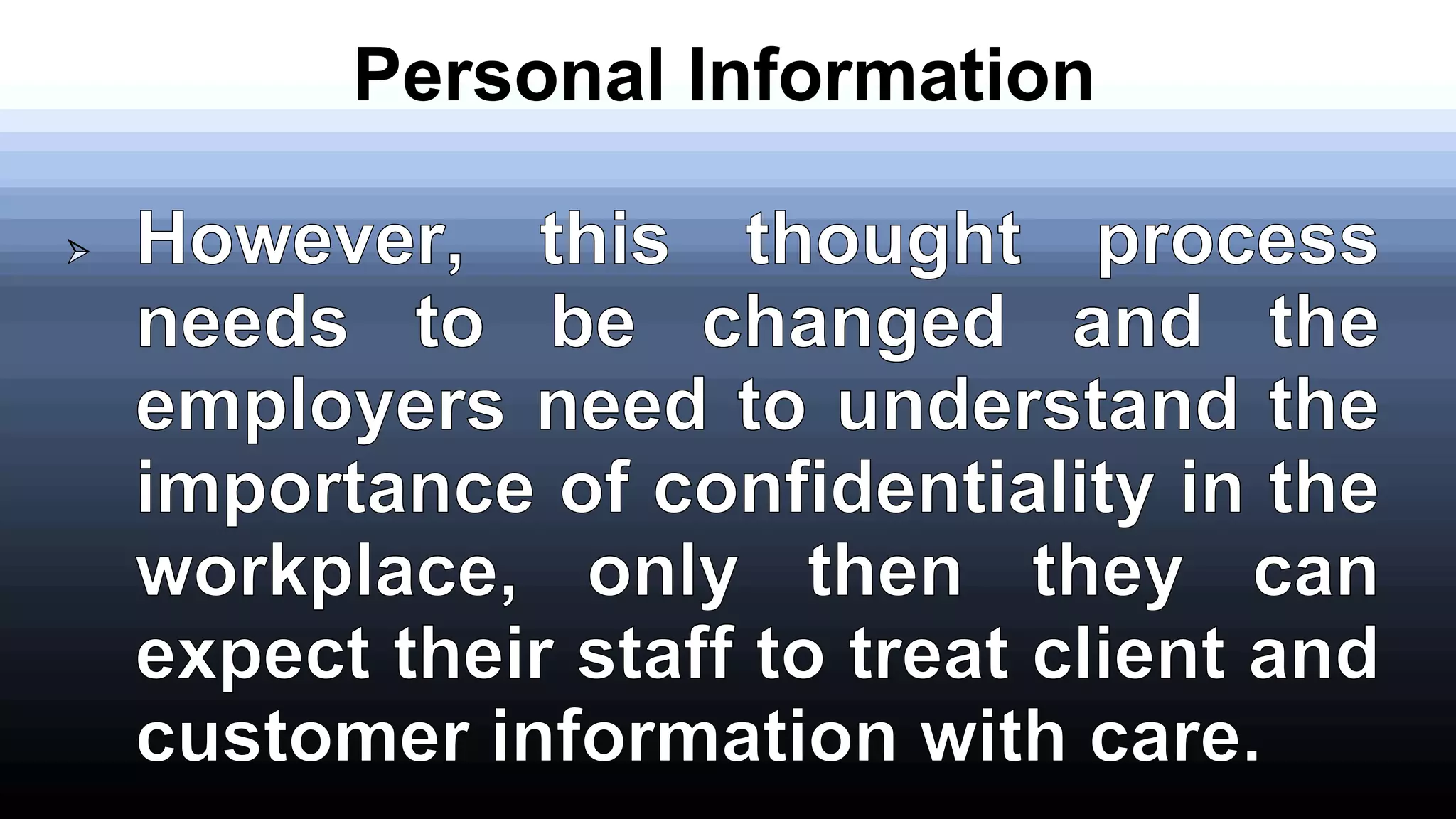 Confidentiality in the work place | PPTX