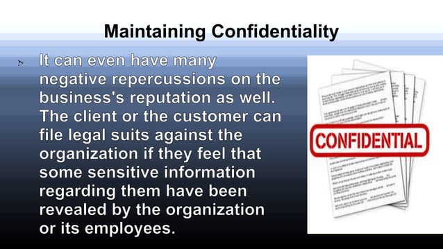 Confidentiality in the work place | PPTX