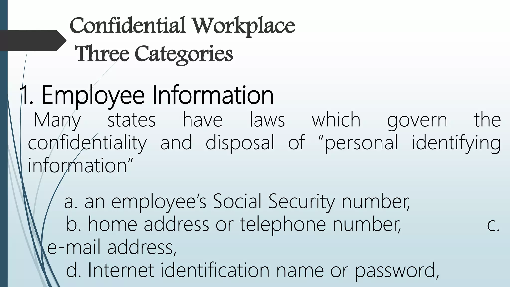 Confidentiality in the workplace | PPTX