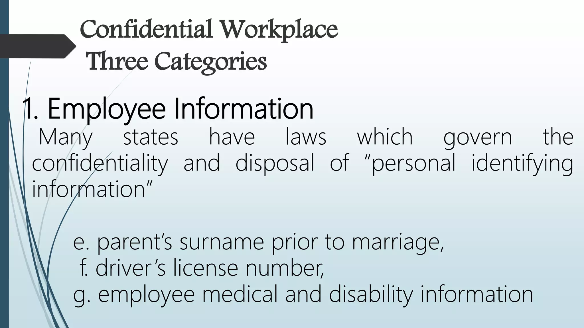 Confidentiality in the workplace | PPTX