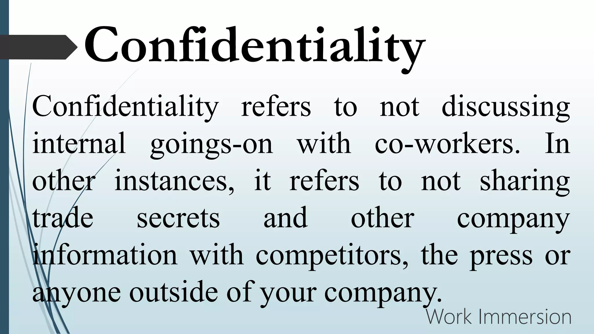 Confidentiality in the workplace | PPTX