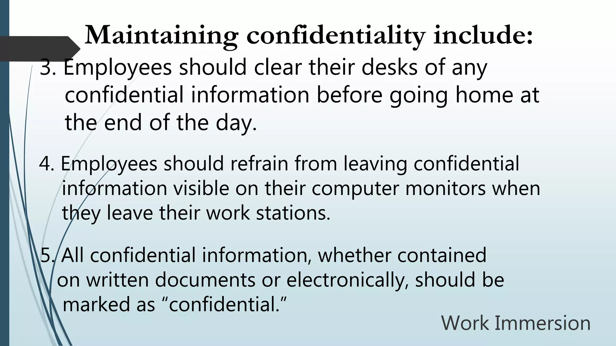 Confidentiality in the workplace | PPTX