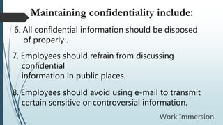 Confidentiality in the workplace | PPTX