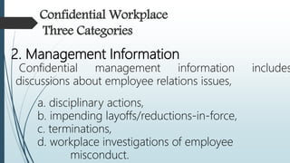Confidentiality in the workplace | PPTX