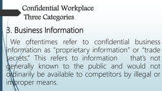 Confidentiality in the workplace | PPTX