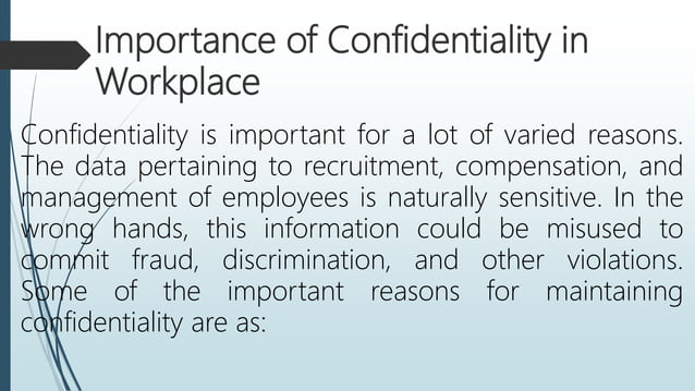 Confidentiality in the workplace | PPTX | Career Advice | Careers