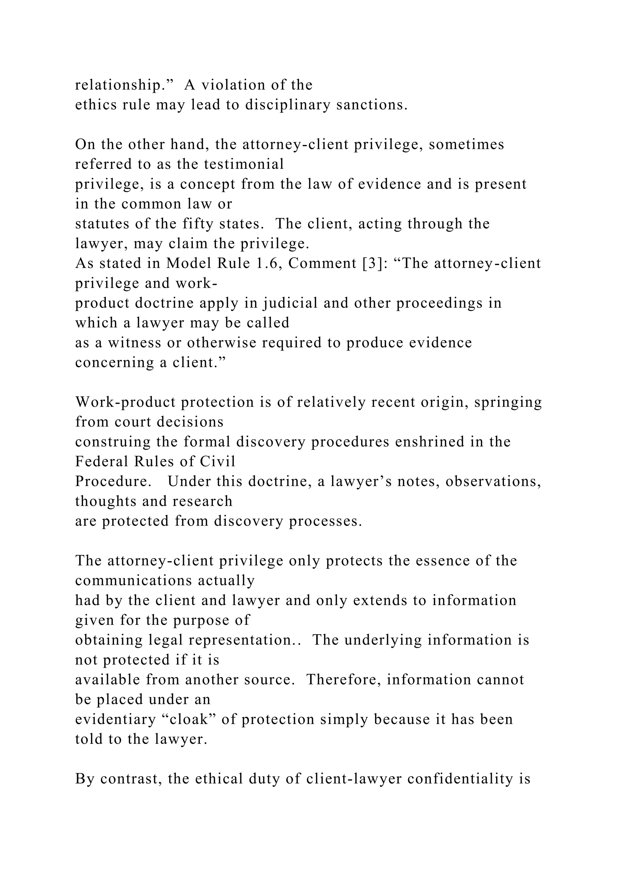 Confidentiality, Privilege A Basic Value in Two Diffe.docx