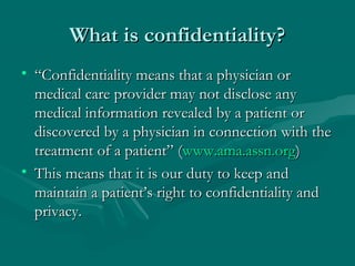 Confidentialityslideshow | PPT