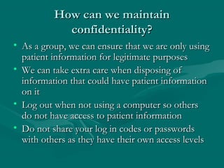Confidentialityslideshow | PPT