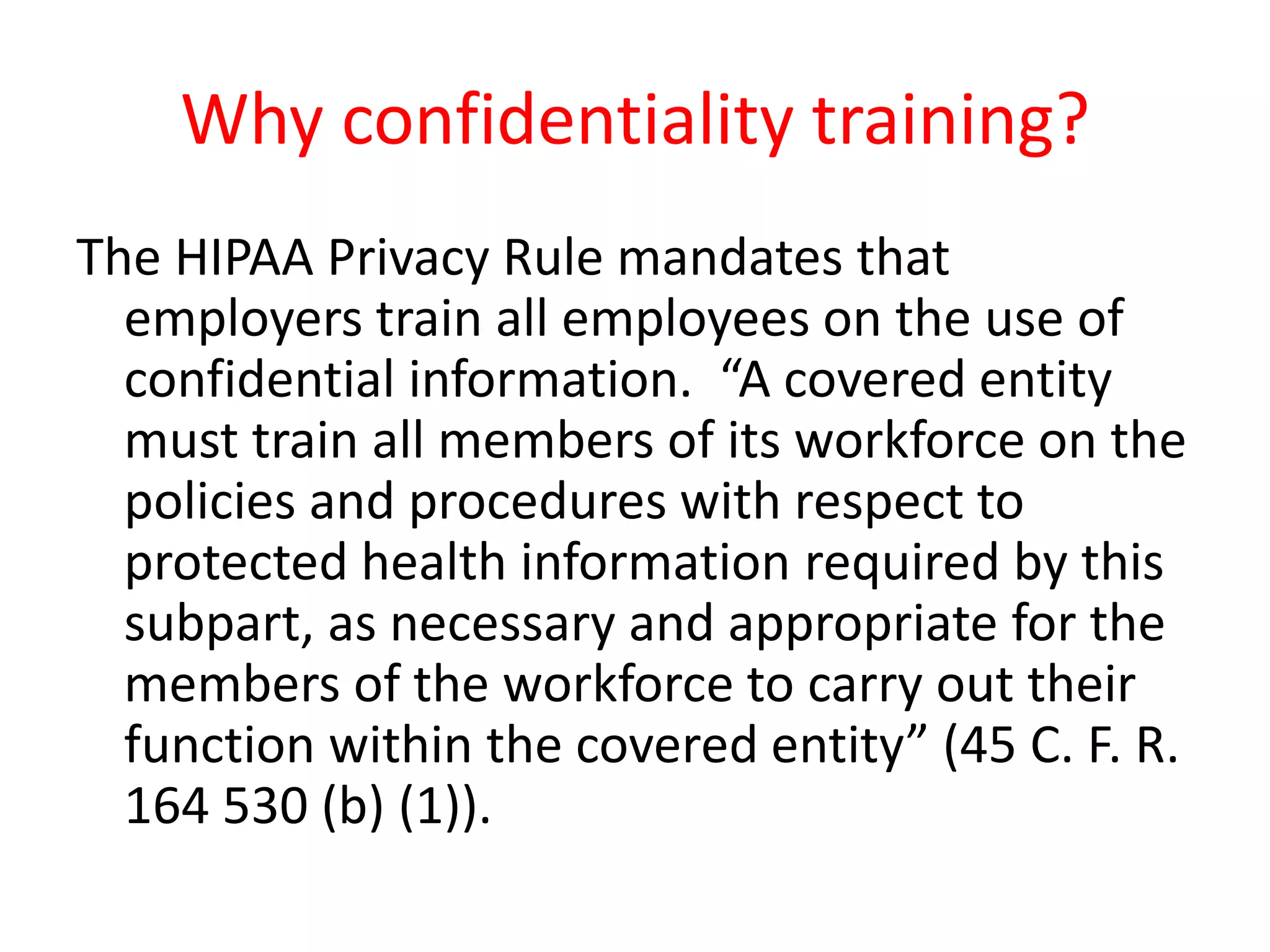 Confidentiality training | PPTX