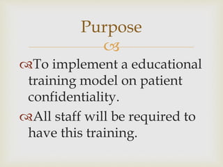 Confidentiality training | PPT